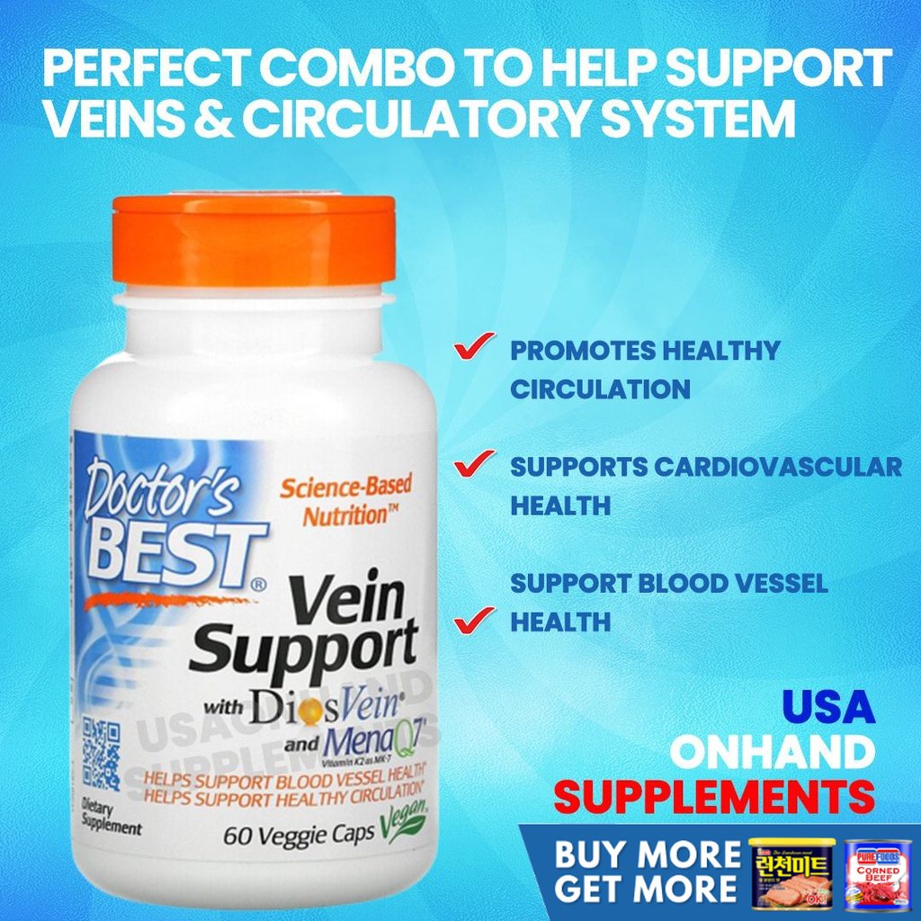 USA Onhand | Doctor's Best, Vein Support with DiosVein and MenaQ7 60 ...