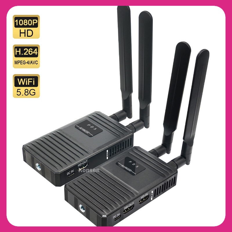 200M Wireless HDMI Extender Video Transmit 1080P 60Hz 5.8GHz WIFI HDMI ...