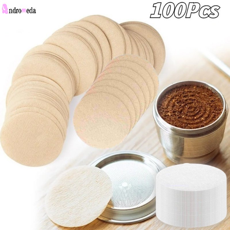 100Pcs 56/60mm Moka Pot Coffee Filter Paper Handle Powder Bowl Filter ...