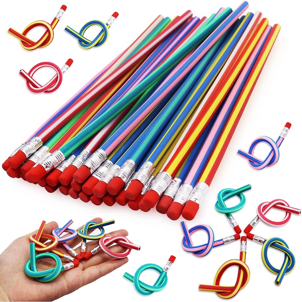 10pcs Soft Bendable Pencils for Kids Pencil with Eraser Stationery for ...