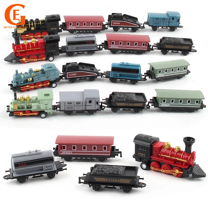 Retro Steam Train Model Toy Car Children Metal Pull Back Train ...