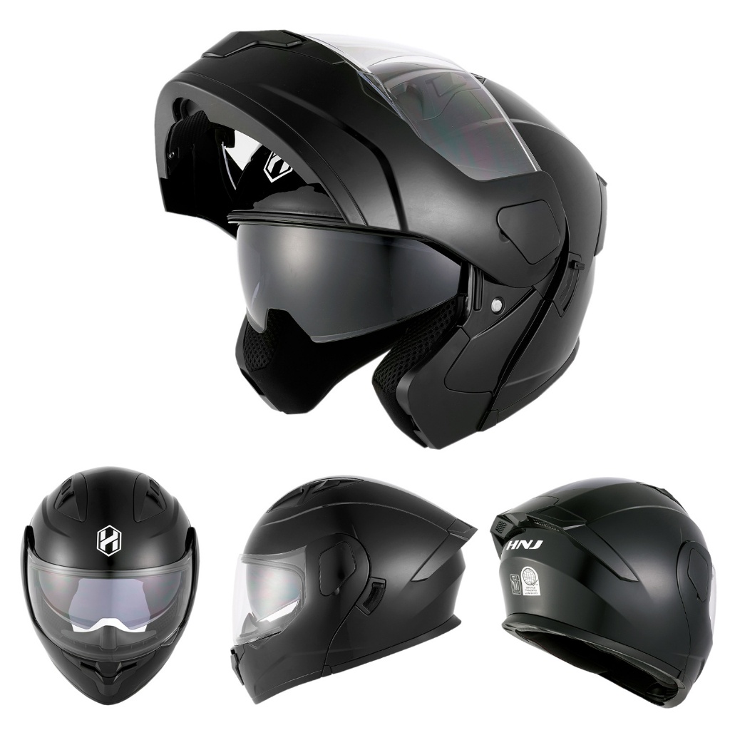 HNJ 937 Motorcycle Helmets Open Face Modular Motor Helmet Dual Visor ...