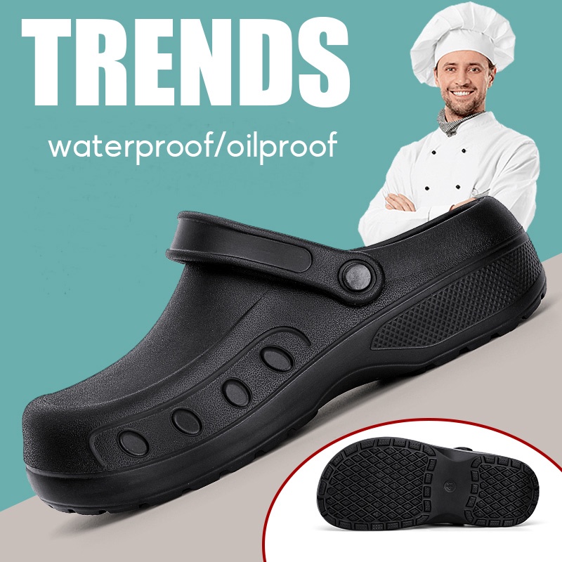 man Chef shoes working shoes Clogs slip-on Sandal nurse shoes size39-46 ...