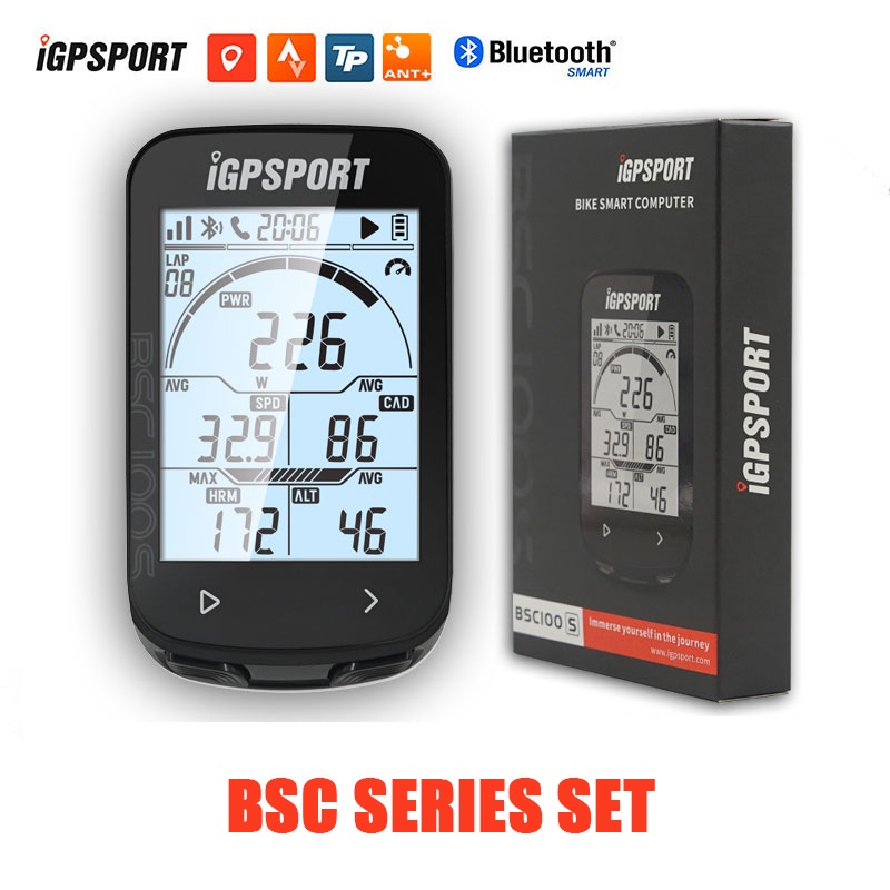 IGPSPORT BSC 100S/200/300 Set GPS Bicycle Computer Bluetooth ANT+ Wireless Waterproof Bike ...
