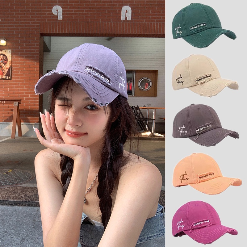 Fashion Letter Embroidery Baseball Cap All-match Sunshade Hole Cap ...
