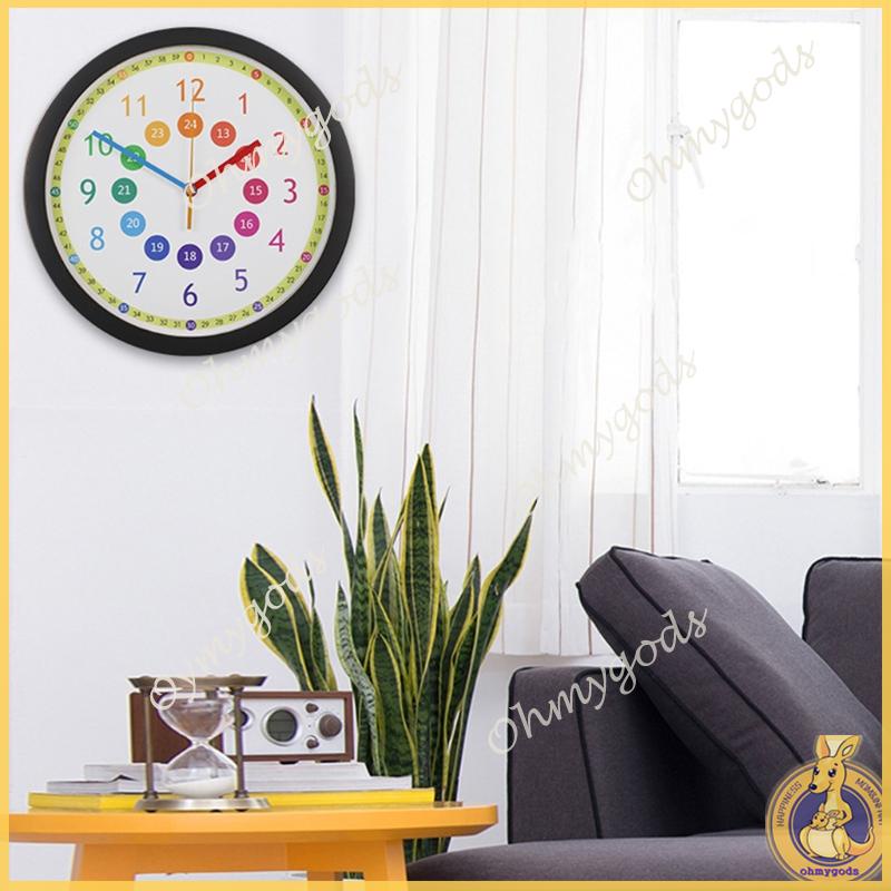OMG* Children Silent Wall Clock for Kids Room Classroom Telling Time ...
