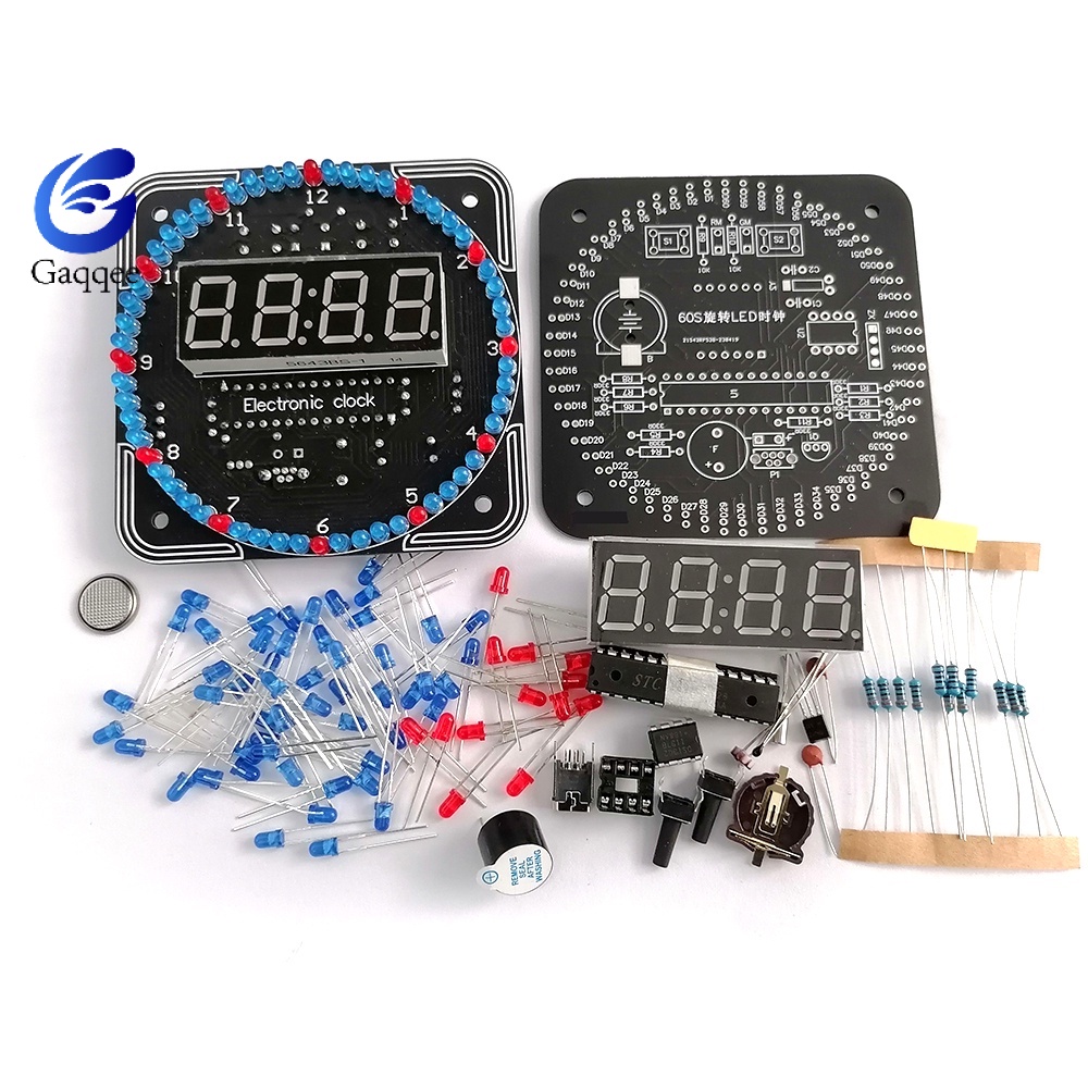 GAQQEE DIY DS1302 Rotating LED Electronic Digital Clock Kit SCM Learning Board | Shopee Philippines