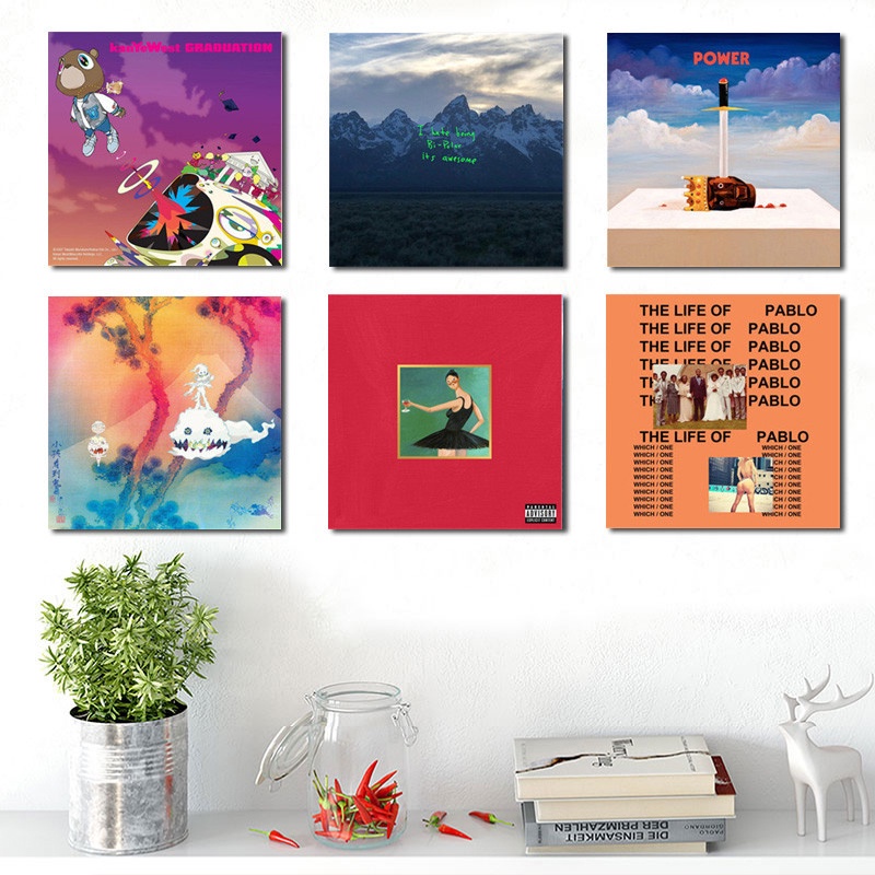 Kanye music album Ye Graduation 808s cover poster rapper hip -hop and ...