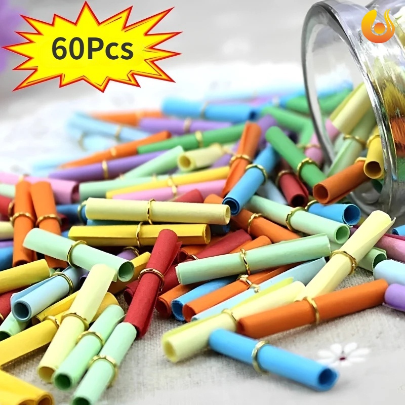 60Pcs Capsule Letters Message/Roll Paper Notes with Metal Rings/Blank ...