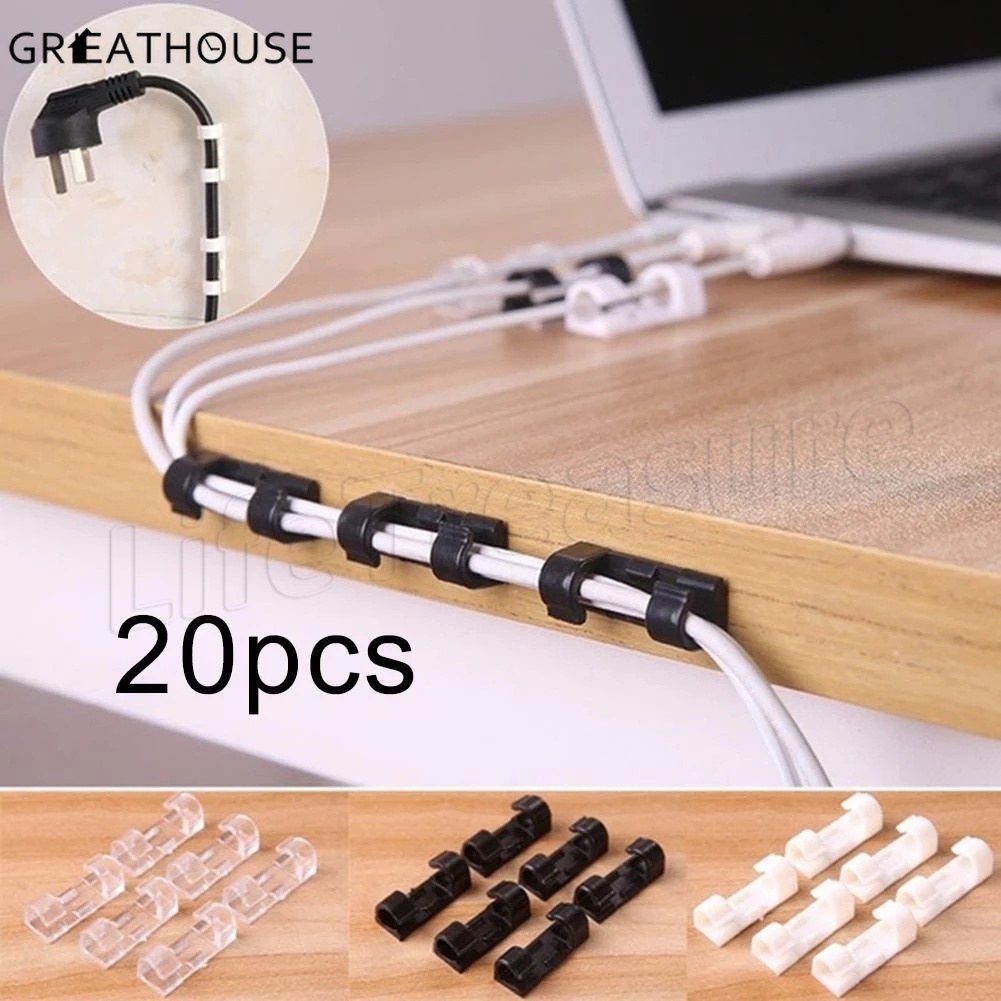 [Featured] [ 16/20Pcs Self-Adhesive Cable Clips ] [ USB Wire Cable ...