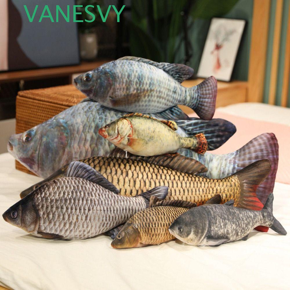 VANESVY Simulation Fish Plush Toys, Tilapia Mossambica, Fish Stuffed ...