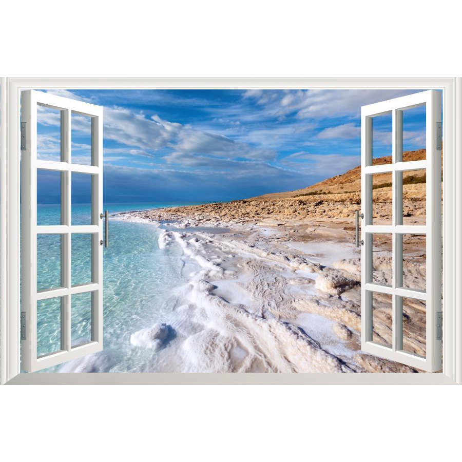 Sea 3D Window View Sticker Wall Art Vinyl Decal Summer Beach Landscape ...