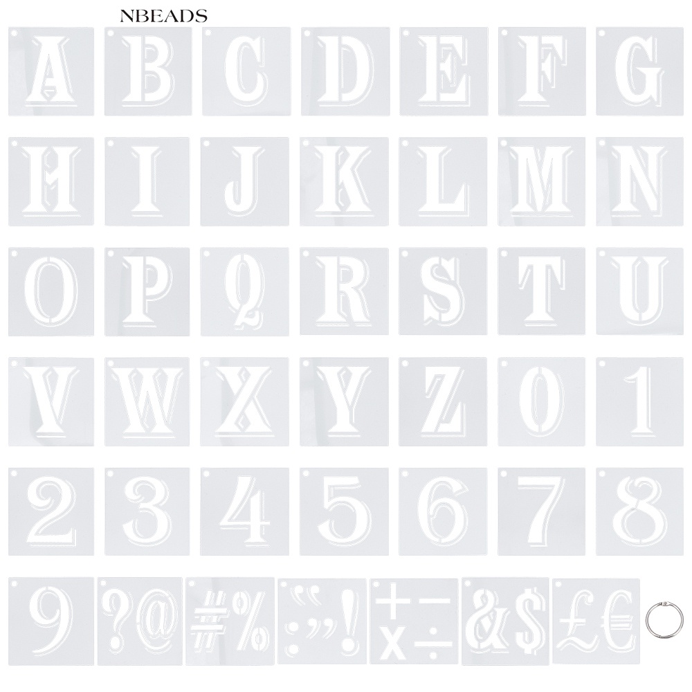 1Set 42Pcs Letter Stencils Symbol Numbers Craft Stencils Reusable ...