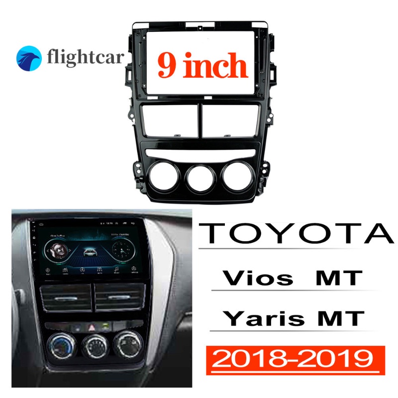 Flightcar Stereo 2din Panel Fit for Toyota Vios Yaris ATIV 2018 2019 ...