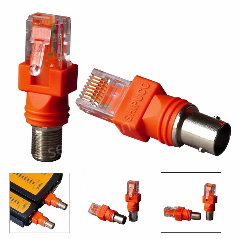 2 Pieces BNC/F Female-RJ45 Network Cable Tester Test Coaxial Adapter ...