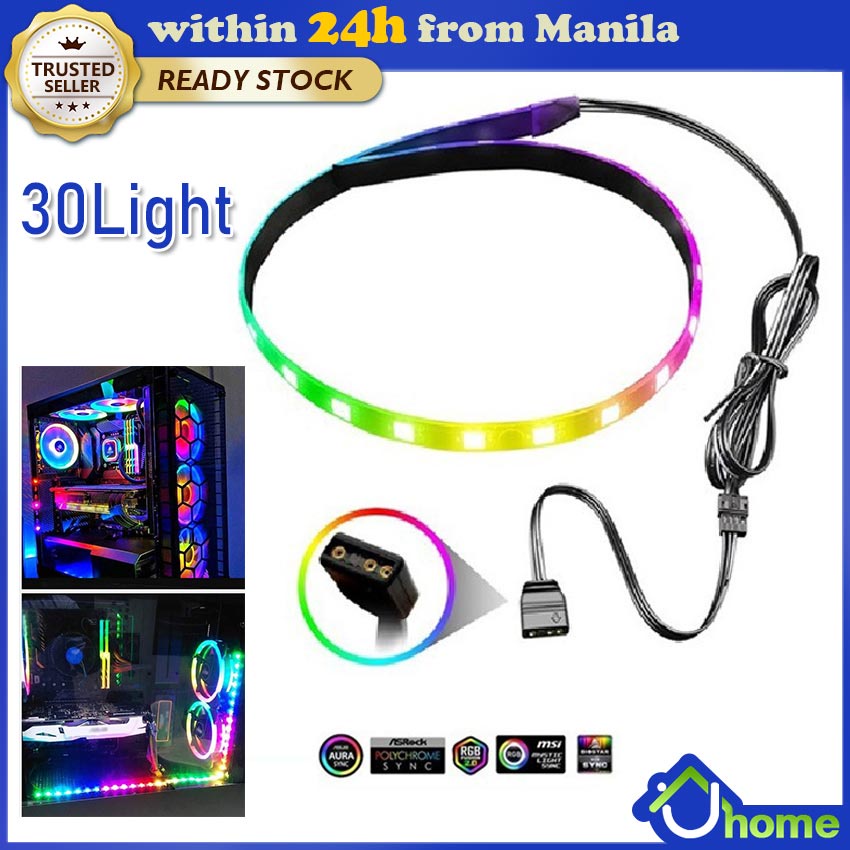 【SOYACAR】PC RGB Strip Light 3 Pin 5V Header PC Case DIY Lighting Mother ...
