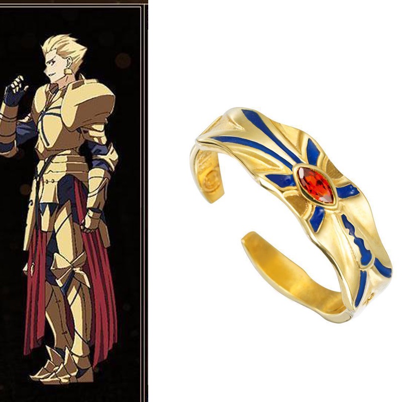 Fate Grand Order Gilgamesh Armour S925 Silver Finger Ring Fashion Jewelry Rings Halloween ...