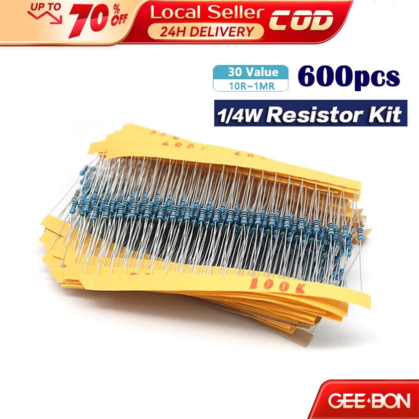 GEEBON Resistor Assorted Set 10Ohm -1m Ohm Resistance Pack Box 1/4w ...