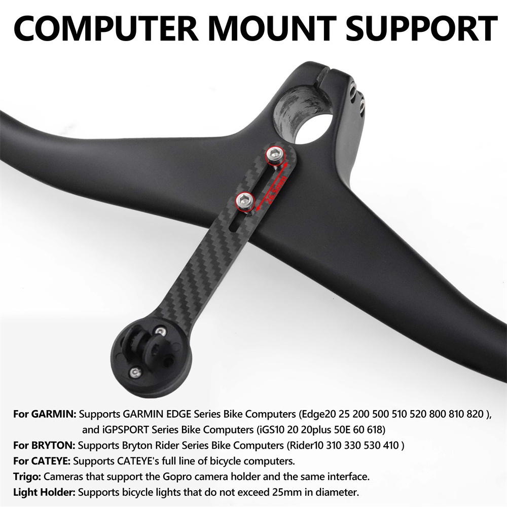 KOCEVLO Carbon Bicycle Handlebars Riser -17 Degree One-Shaped Bar Mtb ...