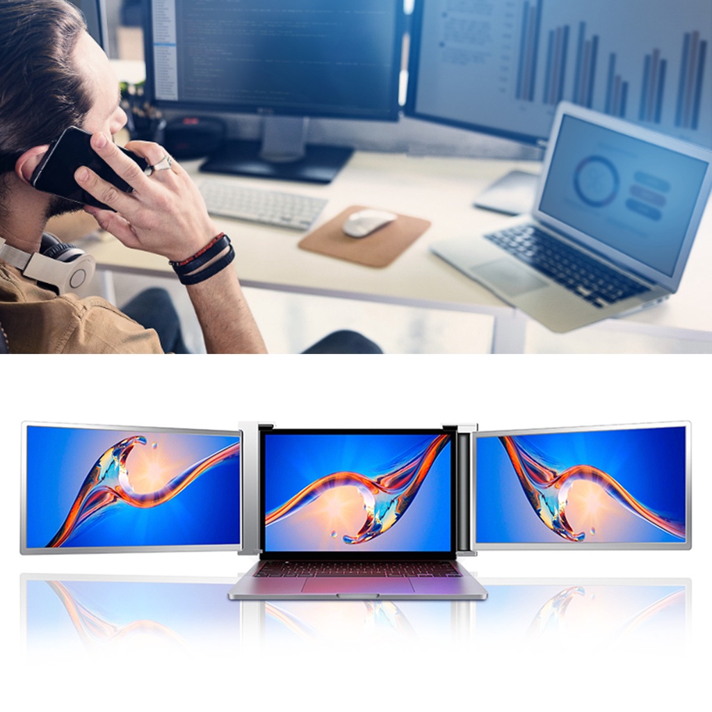 Laptop Screen Extender 15.4in HD 1080P IPS Retractable Stand Type C ...