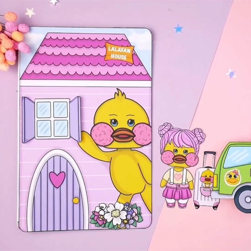 Children DIY Production Book, Little Yellow Duck Moving Role Playing ...