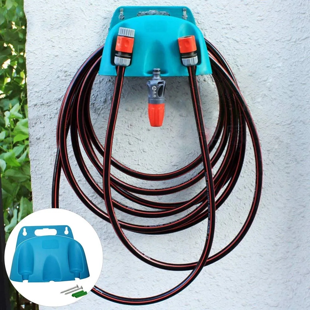 Wall Mounted Garden Water Hose Hanger Holder Hose Pipe Reel Wall Hanger ...