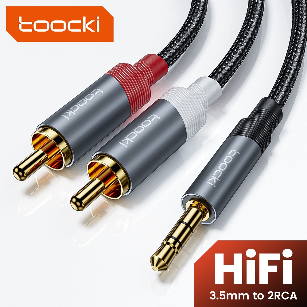 Toocki RCA Audio Cable Jack 3.5mm to 2RCA Male Splitter Cable for ...