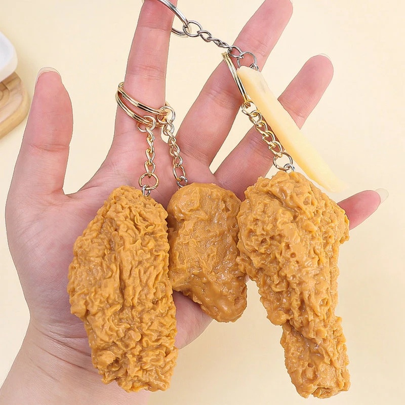 Imitation Fried Chicken Legs Keychain Food French Nuggets Wing Pendant ...