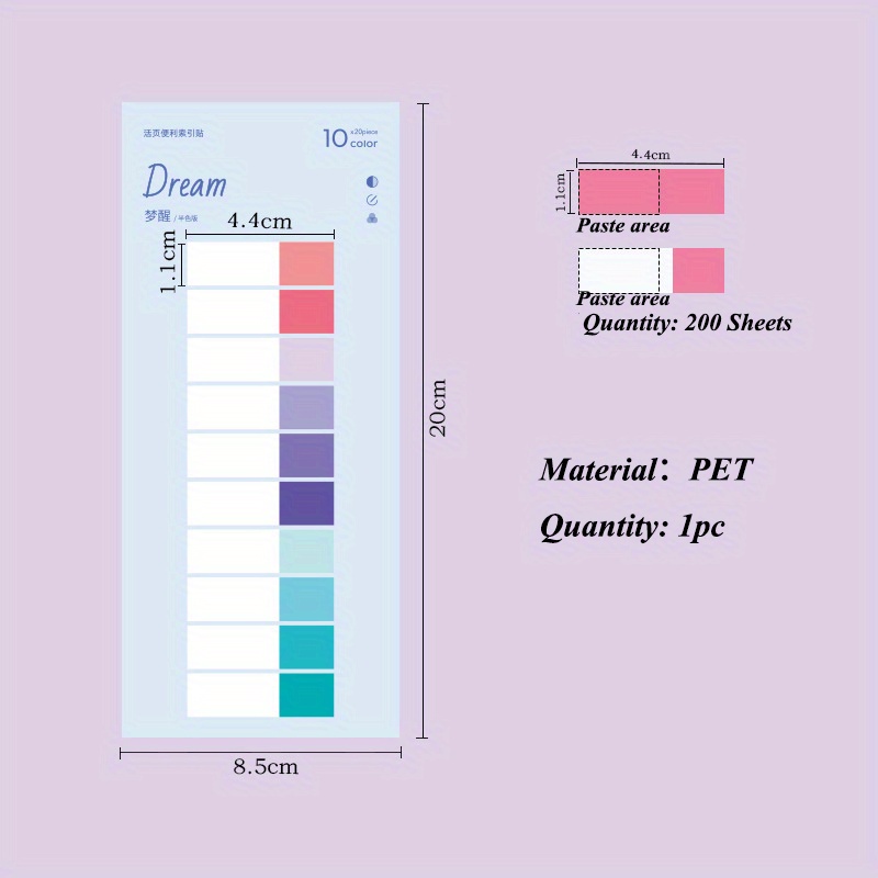 1pc Candy Colored Loose-leaf Index Memo Pad for Scrapbooking DIY ...