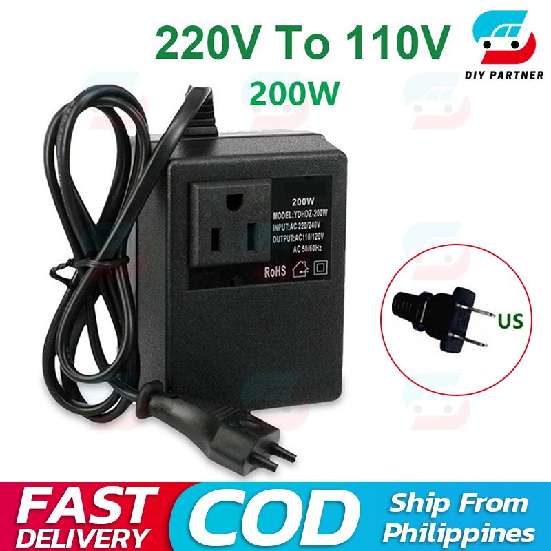 【2023 NEW】Professional 220v To 110v 200W Power Voltage Converter Power ...