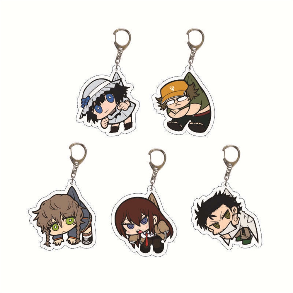Steins Gate Keychain Double Sided Character Figure Acrylic Cartoon Key ...