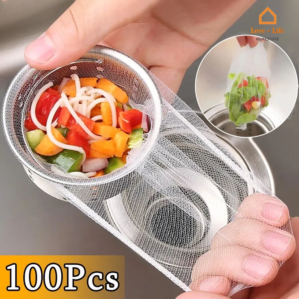 30/100 Pcs Disposable Kitchen Sewer Water Filter Mesh/ Sink Strainer ...