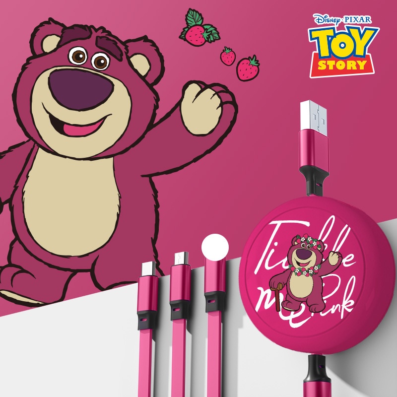 Disney Pixar 3-in-1 Charging Cable Winnie Strawberry Bear Lotso The ...