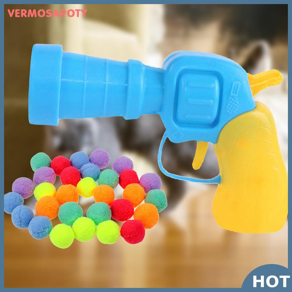 Cat Plush Ball Gun Relieving Depression Interactive Launch Training Cat ...