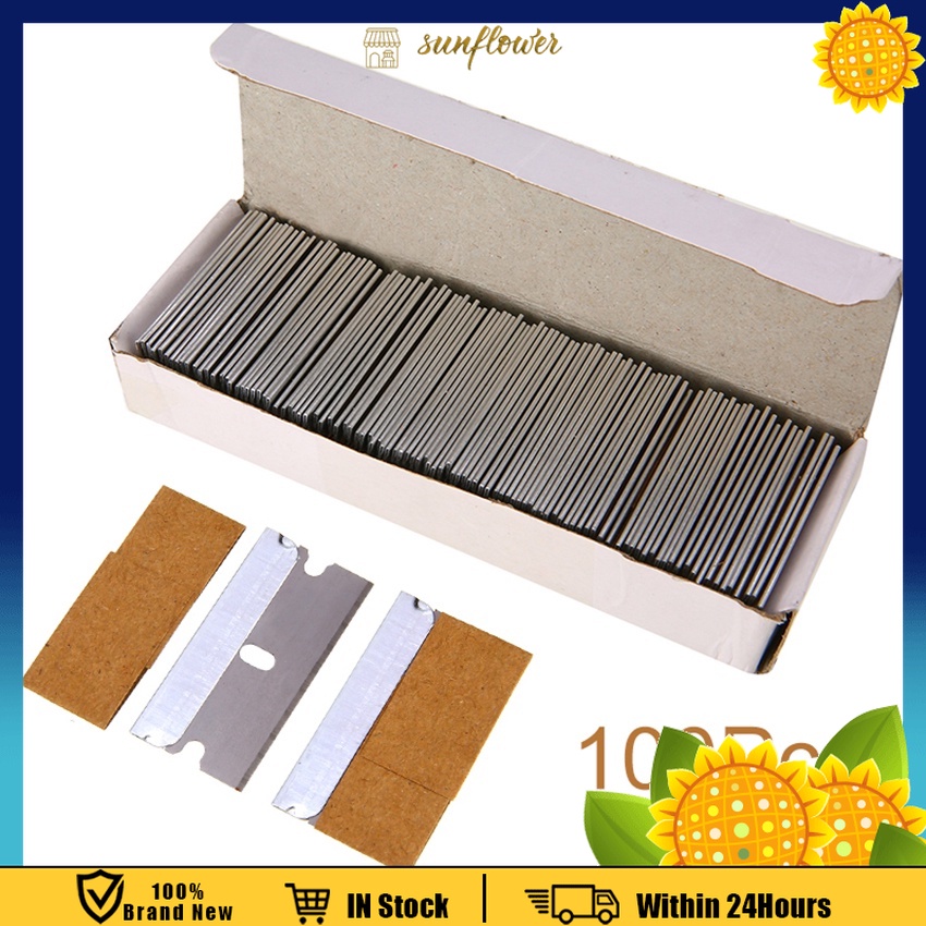 100PCS Single Edge Razor Blade Replacement Carbon Steel Scraper Blade ...