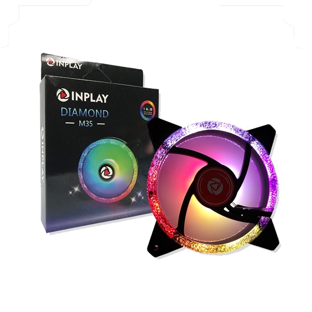 INPLAY FAN M10 Rainbow, M20 Galaxy, M35 Diamond RGB 120mm 12v, 3-Pin ...
