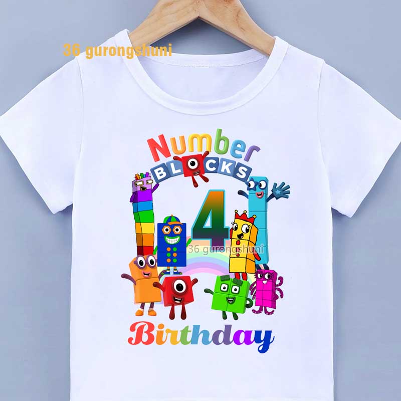 Children Tshirt Girl Clothing Anime Numberblocks Cartoon T Shirt Girls ...