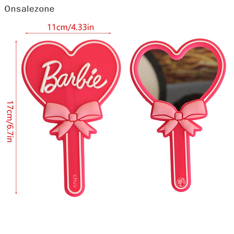 ONPH Barbie Handheld Mirror Barbie Series Cute Pink Heart-shaped ...