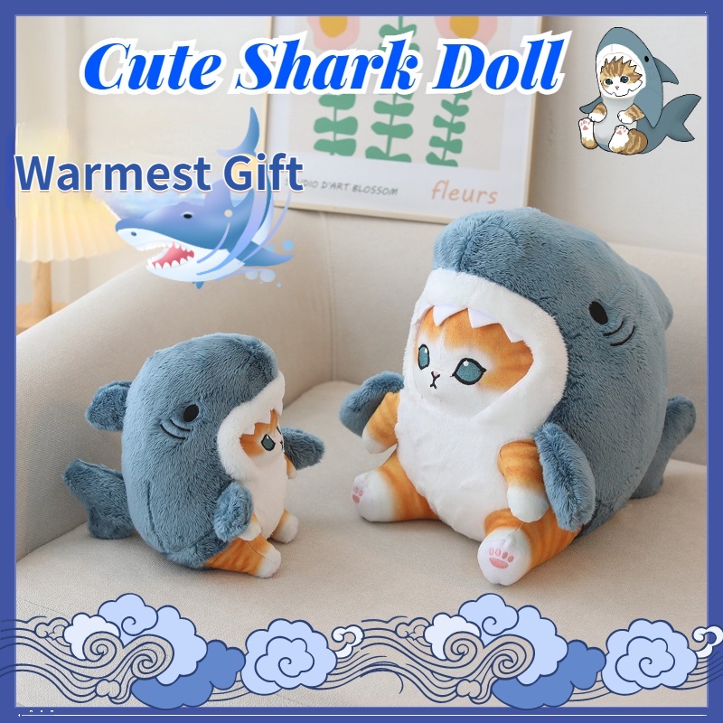 Cute Shark Cat Plush Toy Doll Hug Sea Lion Shark Doll Pendant Pillow ...
