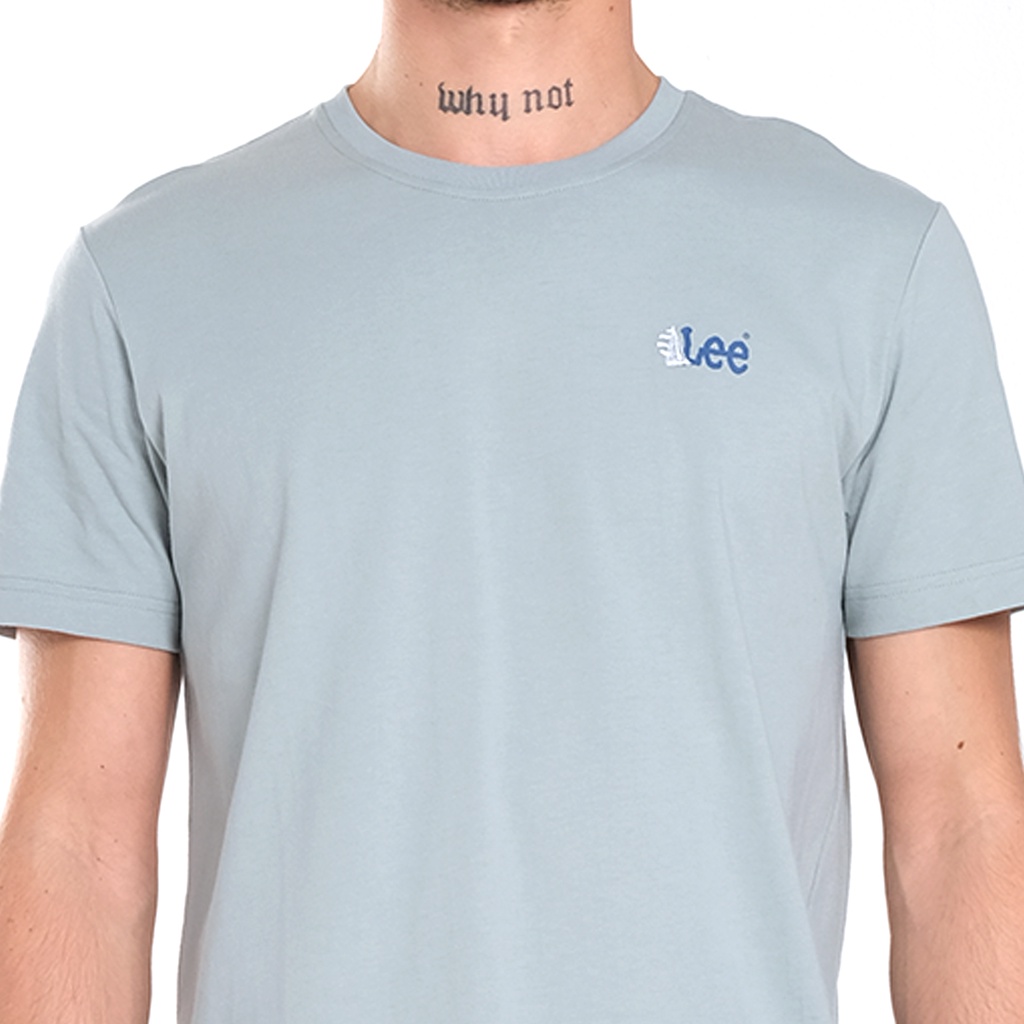 Lee Logo T-shirt for Men in Silver Blue | Shopee Philippines