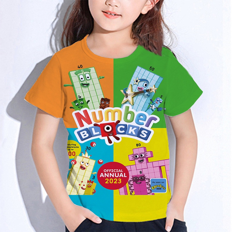 3D Print Cartoon Numberblocks T Shirts Costumes Girls Summer Tops Tees ...