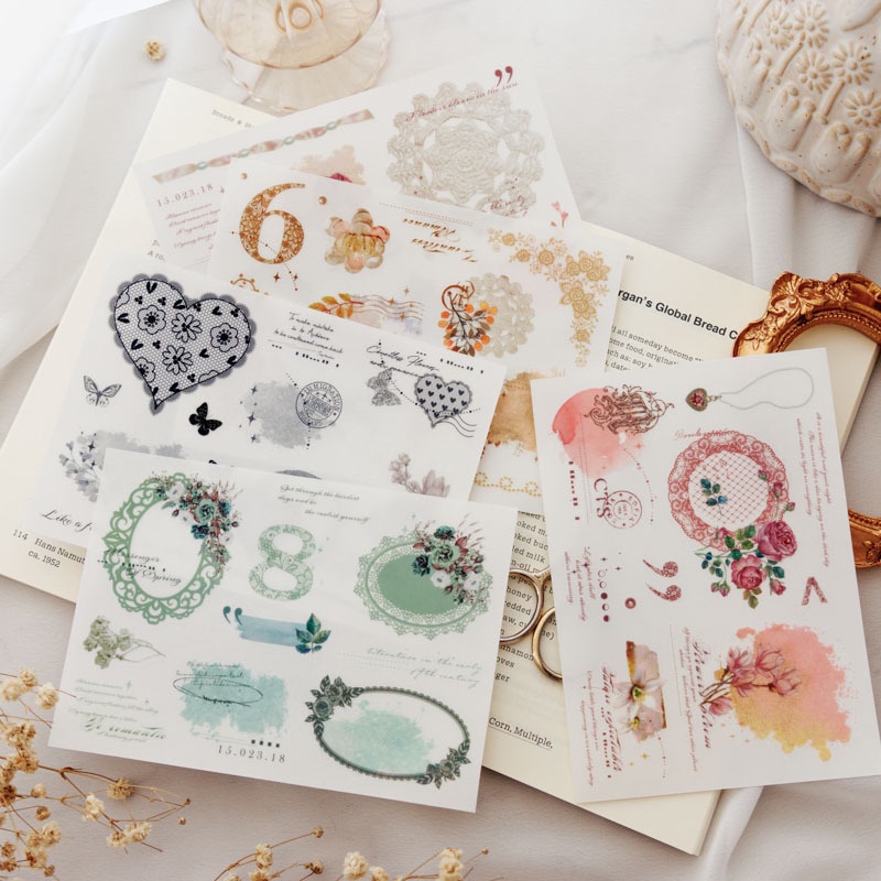 ENWEI 3 Sheets [Rococo's dream Series] Aesthetics Journal Stickers PVC ...