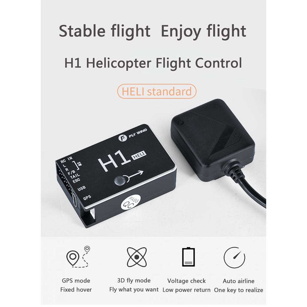FLY Wing H1 RC GPS Helicopter Flight Controller 6CH Flybarless Gyro ...