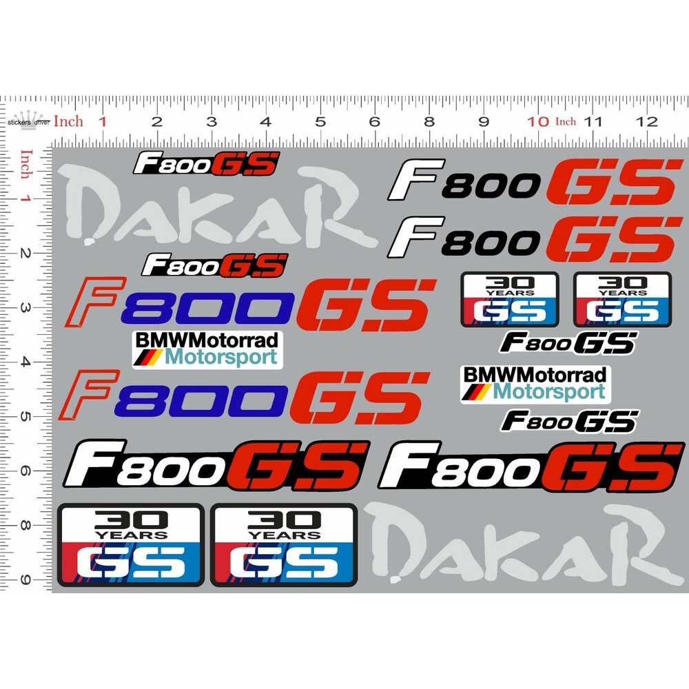 BMW F800GS Logo stickers Decals BMW GS ENDURO Stickers DAKAR MotoBike ...