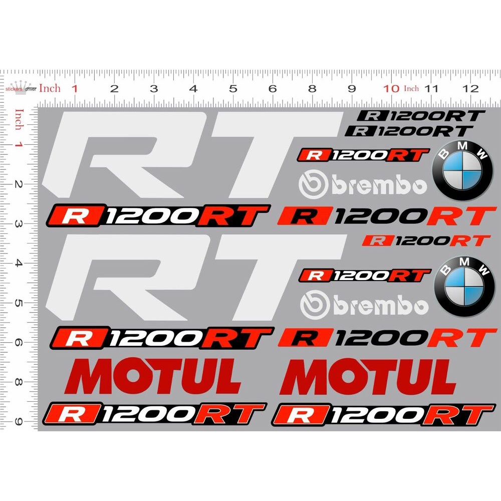 BMW R1200RT Brembo;Motul Decals Stickers bmw motosport Logo BMW Red ...