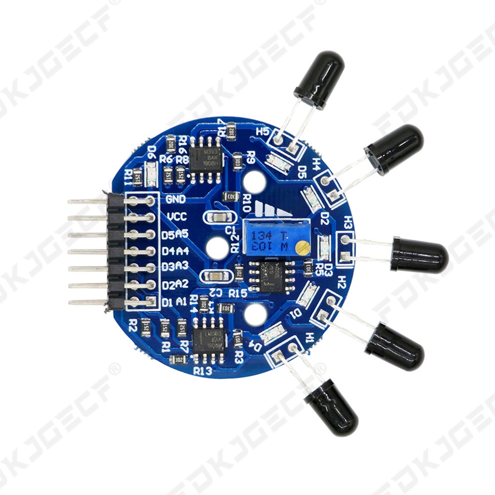 5 Way Flame Sensor Module 5 Road Digital Analog Signal Dual Output Fire Detection Sensor Module
