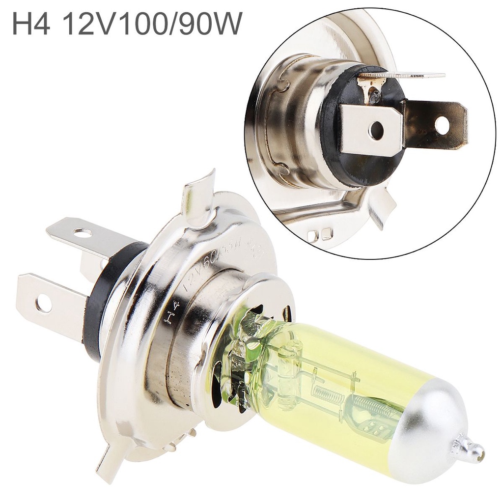 Car Light Bulbs 12V H4 100 / 90W 2500K Yellow Light Super Bright Car ...