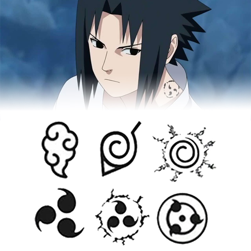 Anime Naruto Tattoo Stickers Akatsuki Sharingan Sasuke Mark Cosplay ...