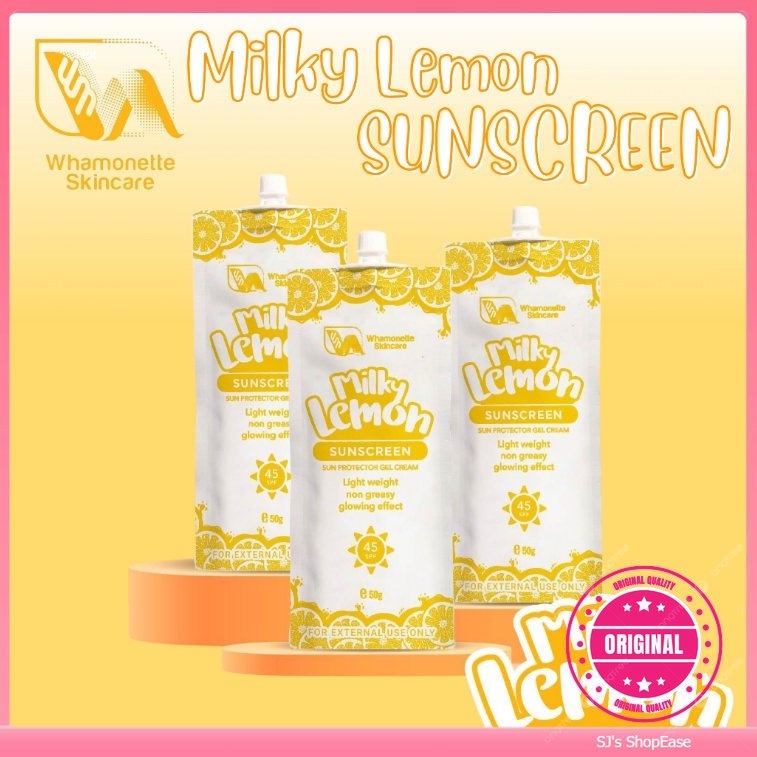 Milky Lemon Sunscreen | Sun Defense (50g) with SPF 45 by Whamonette ...