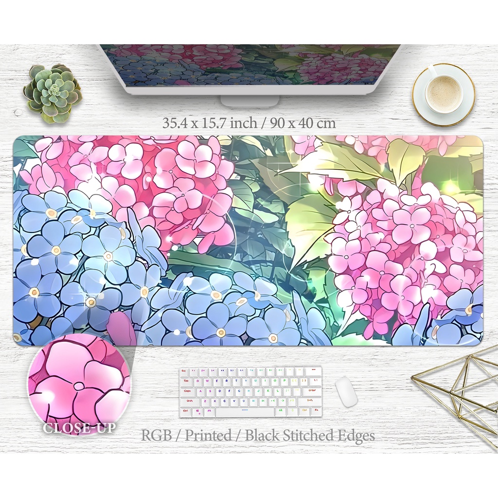 Floral Landscape Deskmat Japanese Pattern Mousepad Large Cute gaming ...